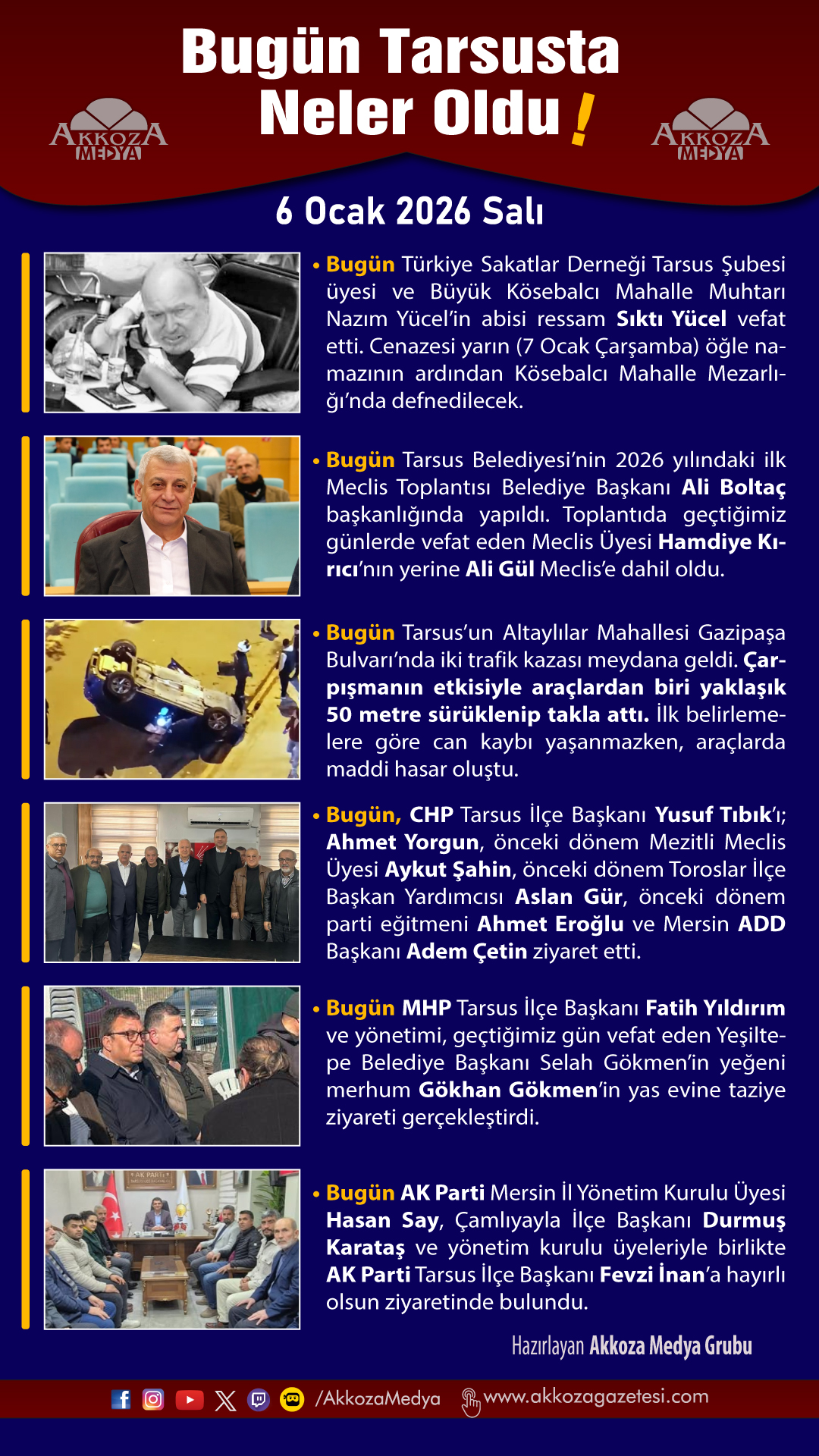 Bugün Tarsus’ta Neler Oldu.? – 6 Ocak 2026 Salı » Akkoza Gazetesi ...